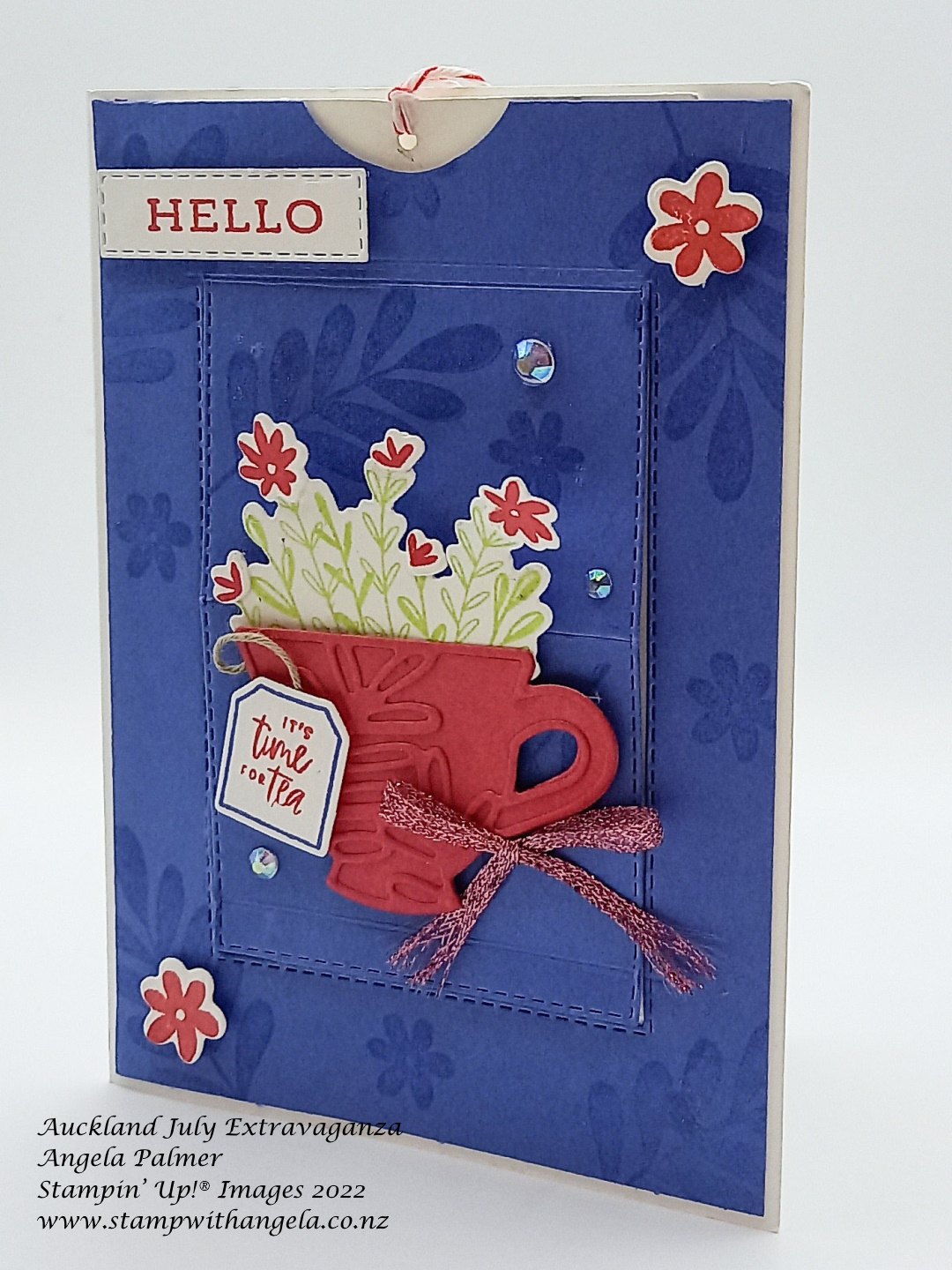 Cup of Tea Pop Up Slider Card - Auckland July Extravaganza